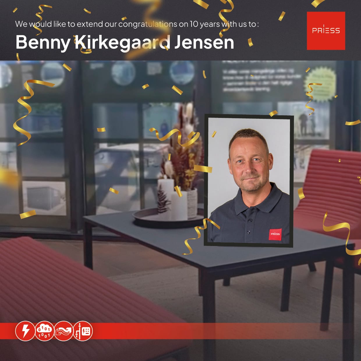 10-Year Anniversary at Priess A/S - Congratulations, Benny | Priess A/S